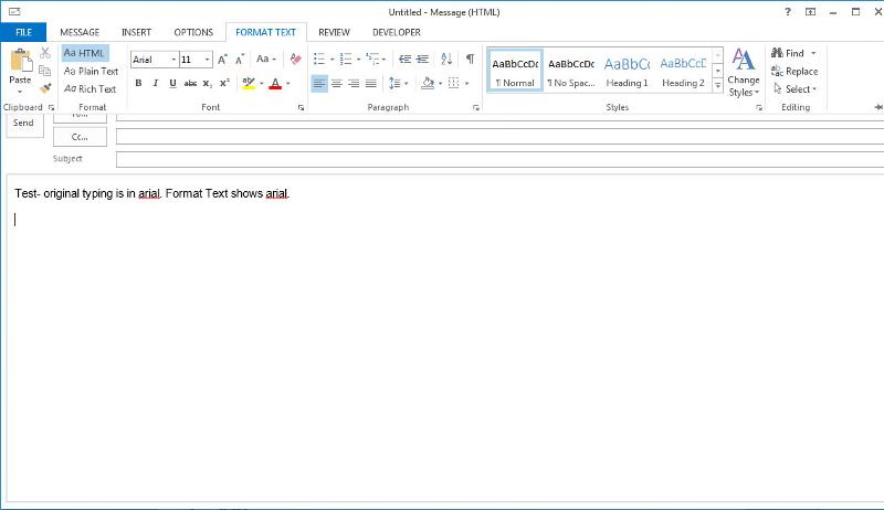 Solved: when I copy and paste int outlook email it pastes in calibri ...