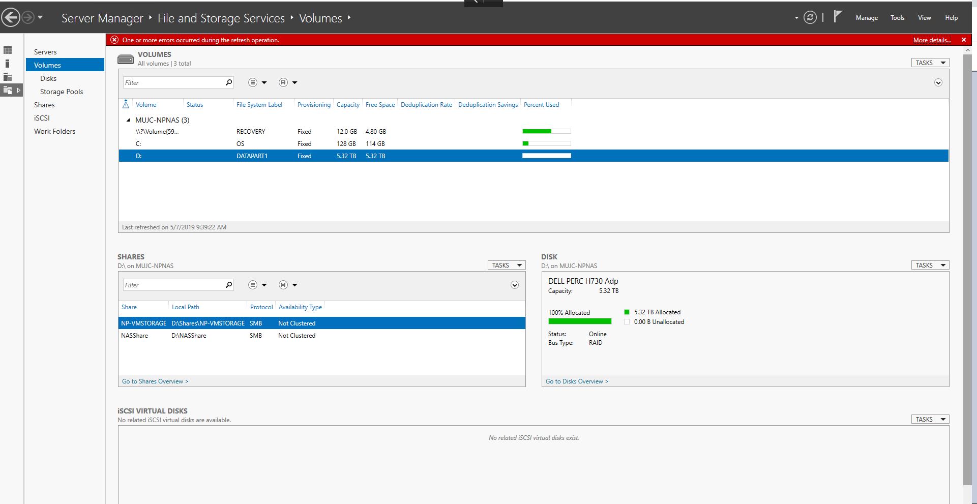 Solved: ERROR WHEN USING iSCSI | Experts Exchange