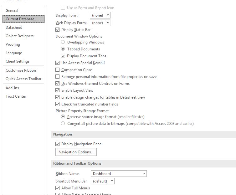 Solved: Access Ribbon display | Experts Exchange