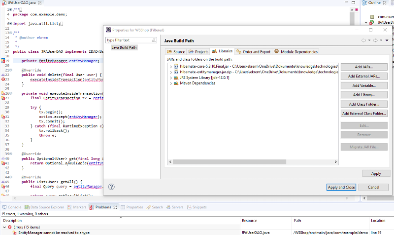 Solved: Cannot resolve type problems with eclipse | Experts Exchange