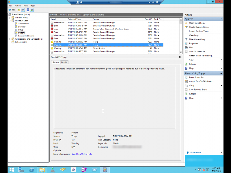Solved: Win 2012 R2 Port Exhaustion - every 3 days | Experts Exchange