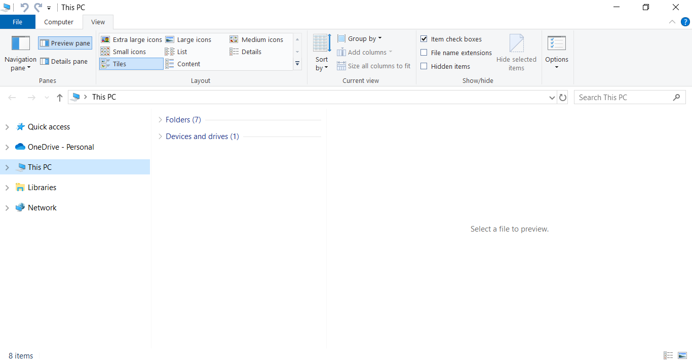 Solved: File Explorer Default View... | Experts Exchange