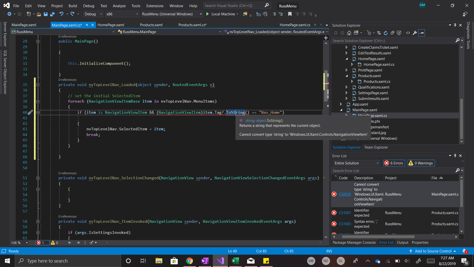 Solved: UWP NavigationView is acting out | Experts Exchange