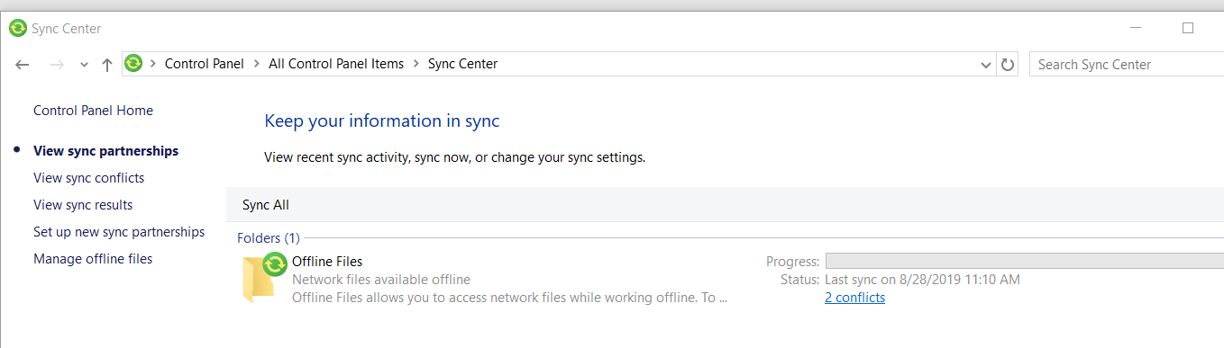 Solved: Offline files show sync conflict when there isn't one | Experts Exchange