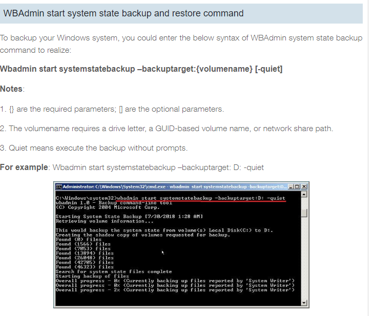 Solved: wbadmin syntax? | Experts Exchange Solved: wbadmin syntax? | Experts Exchange