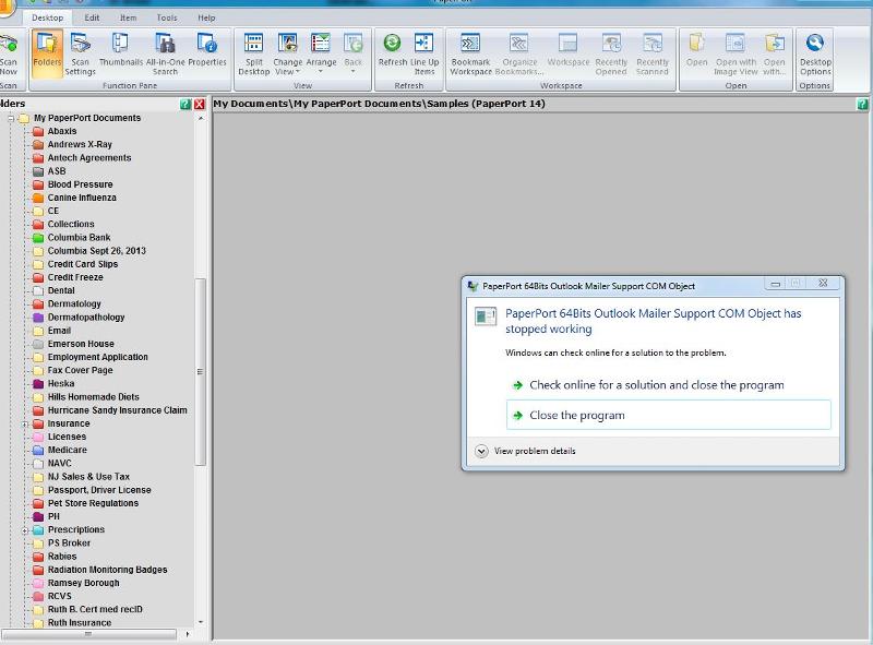 Solved: Why do I get a pop-up error in PaperPort? | Experts Exchange