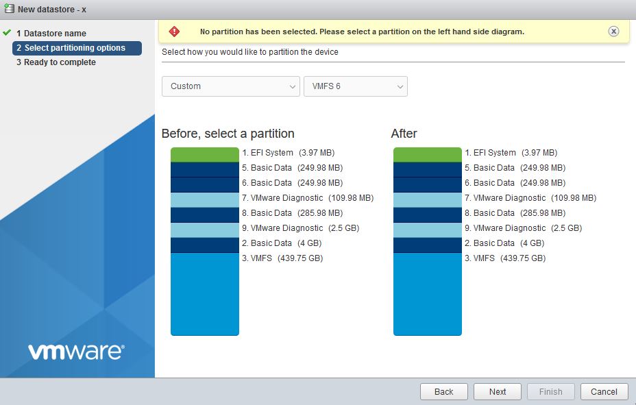 Solved: ESXi 6.7U1 : Cannot create a local datastore on system disk | Experts Exchange