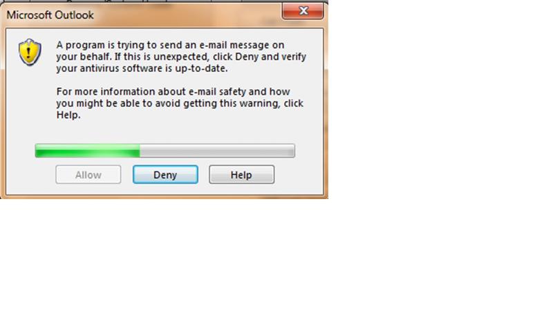 Solved Sending Emails From Access With Sendobject Requires User To Allow Every Email