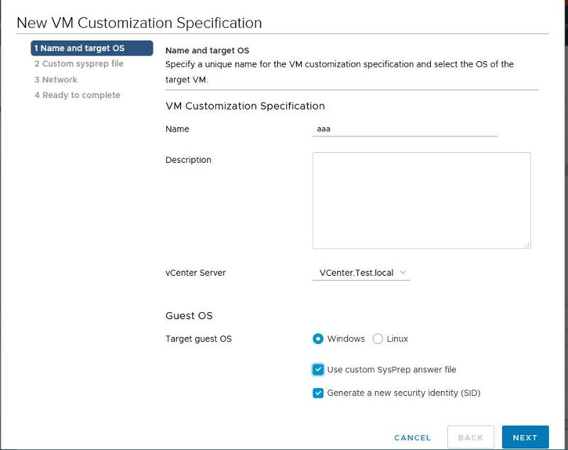 Solved: How to create a Sysprep Answer File in Vmware | Experts Exchange