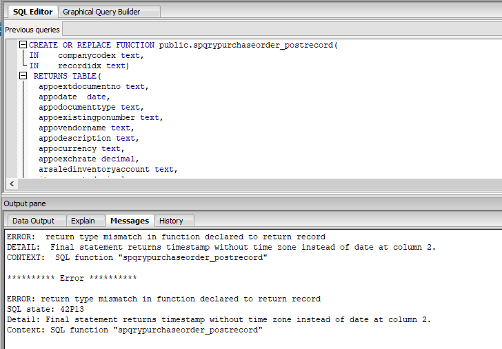 Solved: How do i provide a column definition list in a stored procedure ...
