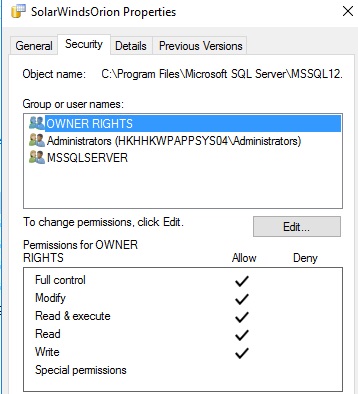 Database 'SolarWindsOrion' cannot be opened due to inaccessible files ...