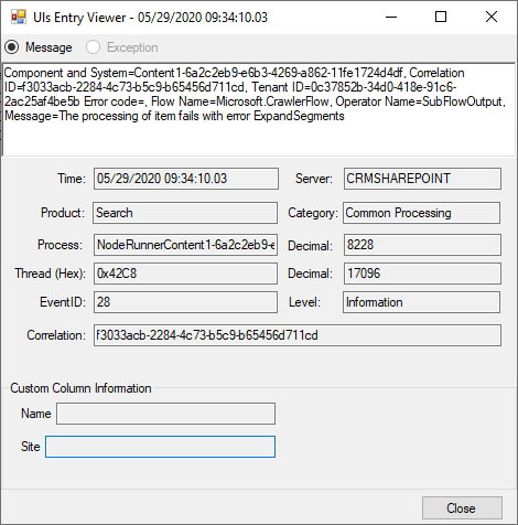 Solved: SharePoint 2016 On-Prem Search Error (ExpandSegments) | Experts Exchange