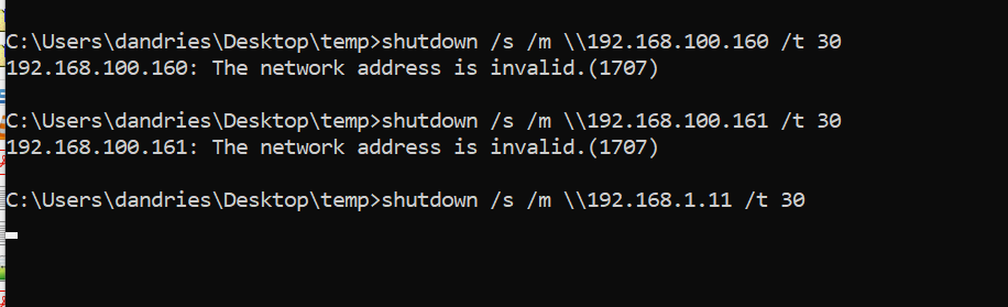 Solved: Trying to create a batch file to shut down remote windows ...