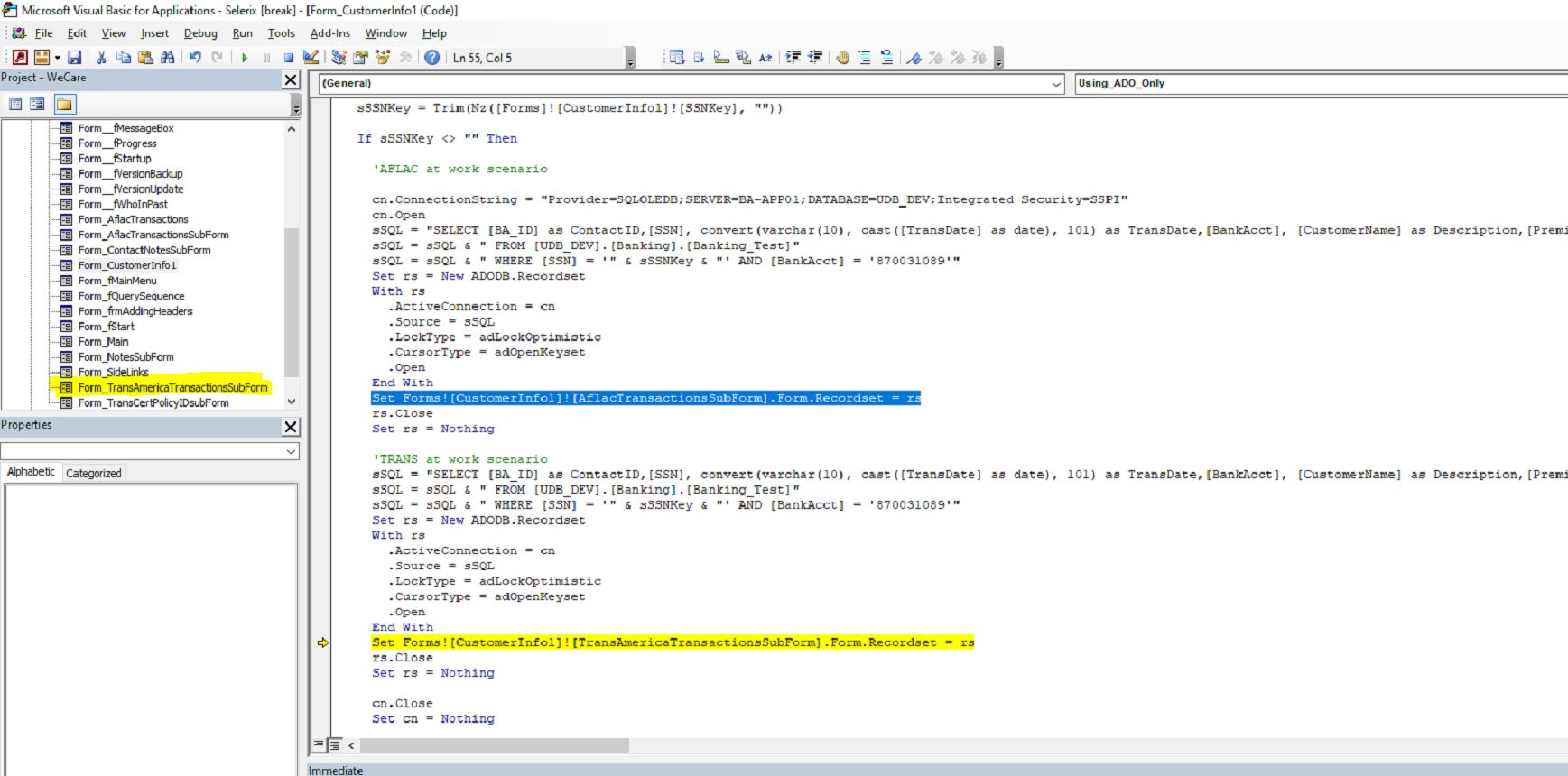 Solved: Need help with assigning the results of a stored procedure to a subform's recordsource ...