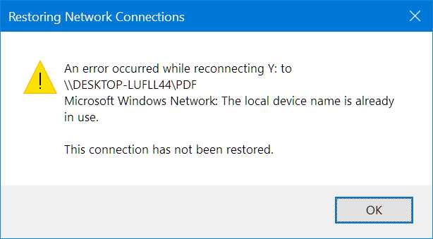 Solved: Local network error: Device name is already in use | Experts ...