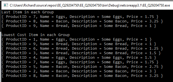 Solved: retrieving last record grouped by multiple columns via Linq | Experts Exchange