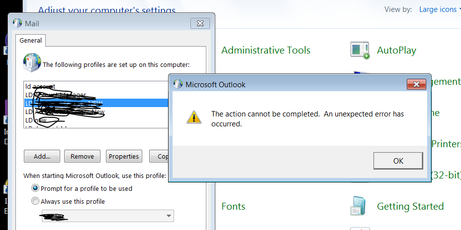Solved: How to delete outlook local profile are setup on this computer ...