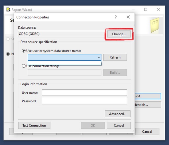 Solved: Cannot create ODBC connection in SSRS 2017 | Experts Exchange
