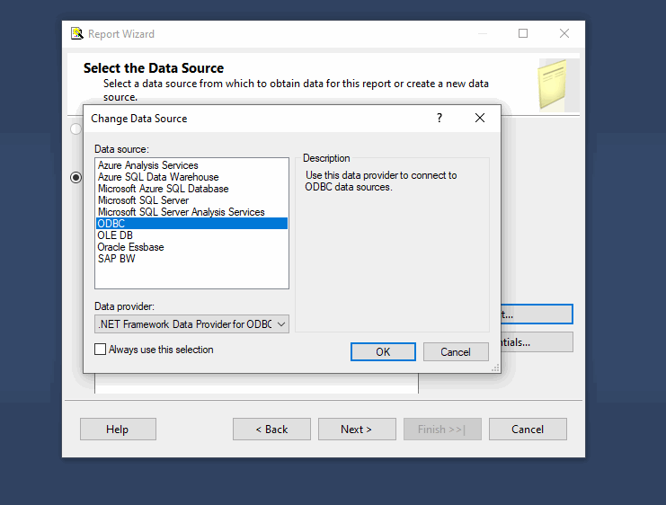 Solved: Cannot create ODBC connection in SSRS 2017 | Experts Exchange Solved: Cannot create ODBC connection in SSRS 2017 | Experts Exchange
