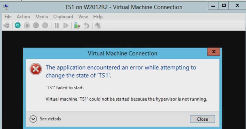 Solved: Virtual machine could not be started because the hypervisor is ...