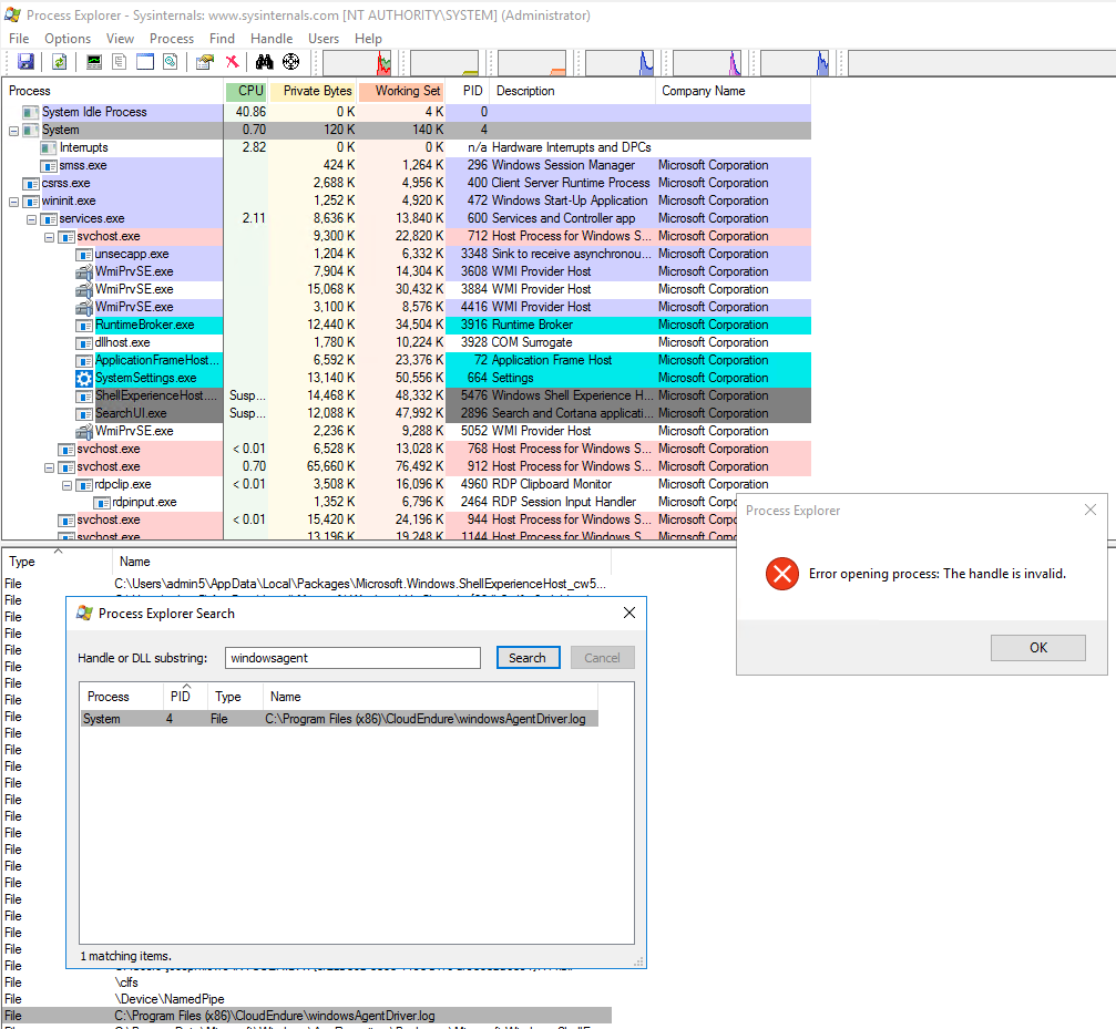 Solved: Unable to Close Handle in Process Explorer or Handle | Experts ...