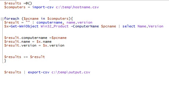 Solved: PowerShell Script Request for multiple VM's (Win10) installed software list from ...