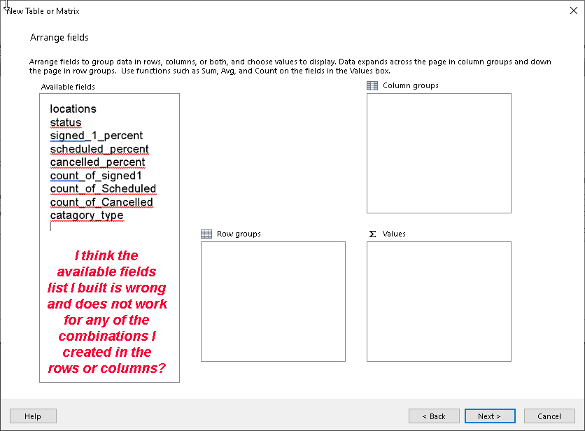 Solved Building A Matrix In Ssrs From A Sql Server Query Correctly Fitting The Data To The