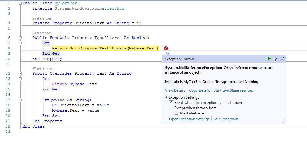 Solved: VB.NET class coding problem | Experts Exchange