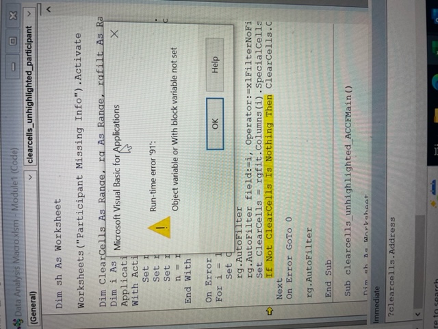 Solved: VBA code to clear the cells that are not highlighted in from a certain column to the ...