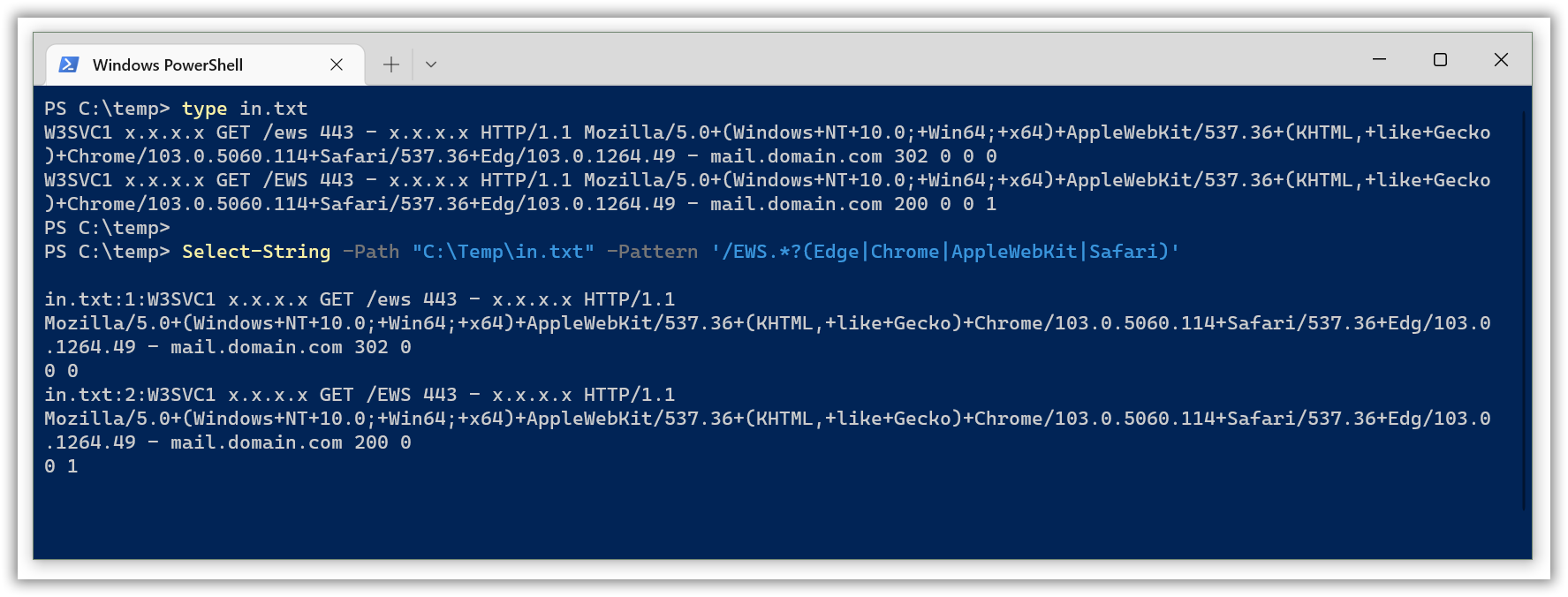 Solved: PowerShell and Regex using the AND operator | Experts Exchange