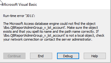 Solved: External table cannot be found when linking through ODBC in VBA | Experts Exchange