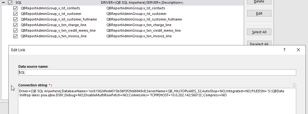 Solved: External table cannot be found when linking through ODBC in VBA | Experts Exchange