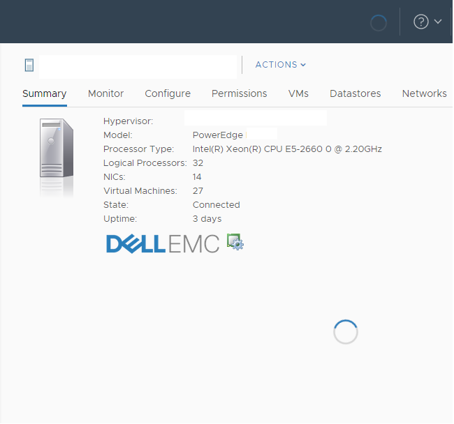 Solved: Spinning Circles VCenter Appliance ESXi host summary tab ...