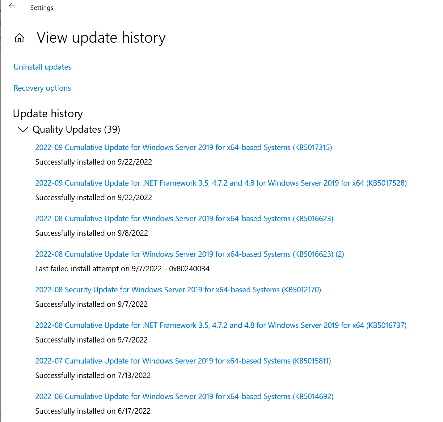 Solved: windows server 2022 windows updates not working. | Experts Exchange