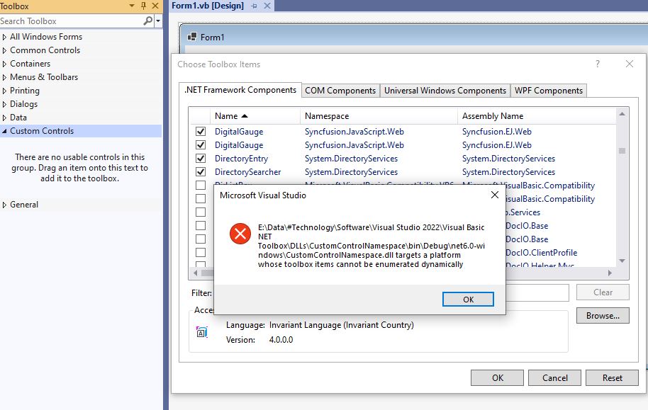 How does a custom control get onto the VB.NET toolbox? | Experts Exchange