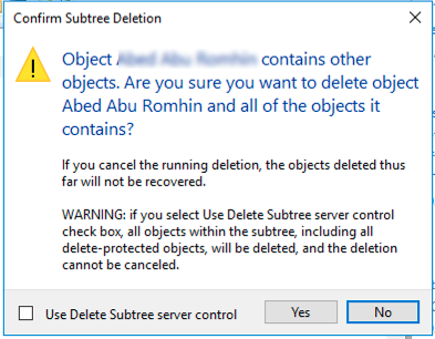 Solved: Urgent issue!!! - Error delete user in AD - Windows 2016 ...