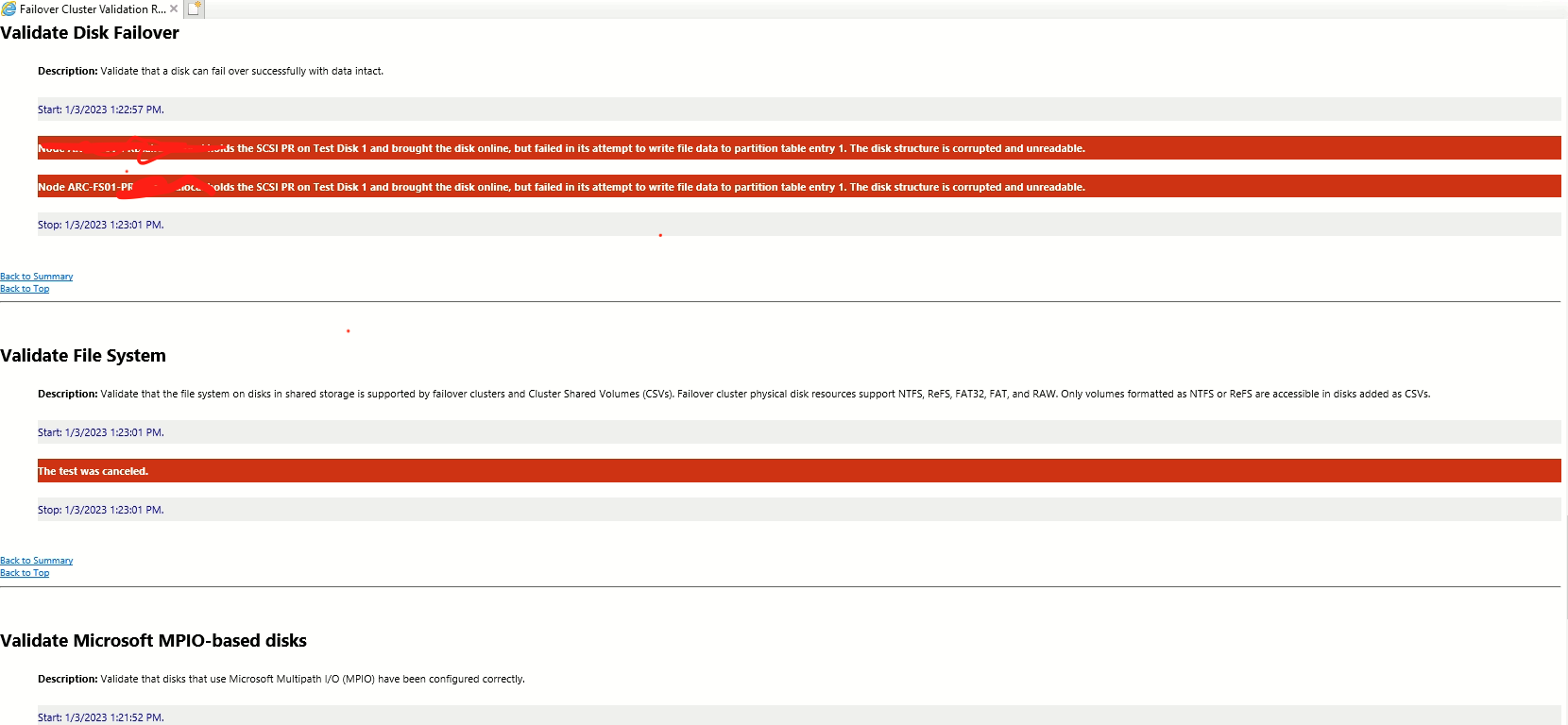 Storage Error during Failover Cluster Validation | Experts Exchange Storage Error during Failover Cluster Validation | Experts Exchange