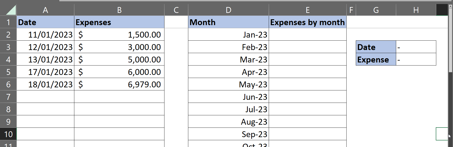 Solved: Excel VBA: how to manage expenses by month through a form or a combobox. | Experts Exchange