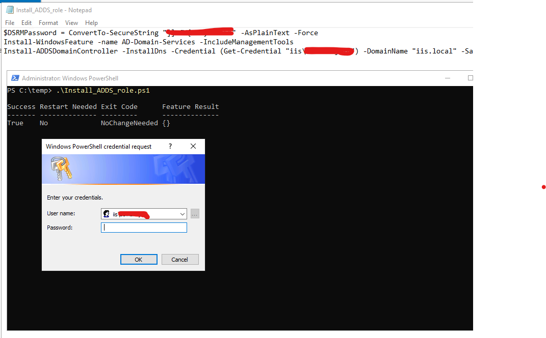 Solved: PS script to promote server to a Domain Controller. | Experts Exchange