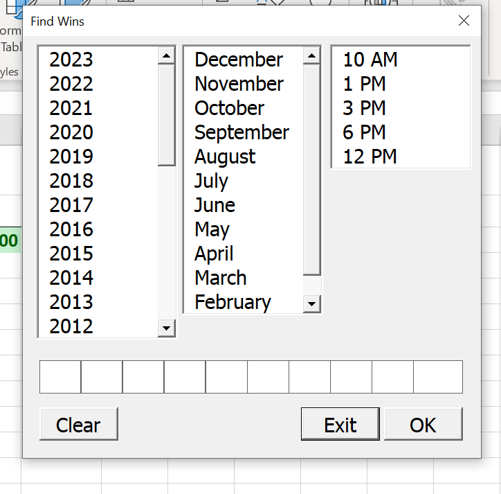 Solved: Number Generator for Wins Calculator tab | Experts Exchange