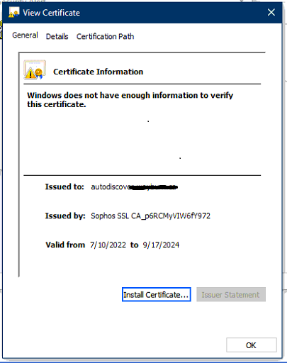 Solved: autodiscover failed with error 0x800C820D | Experts Exchange