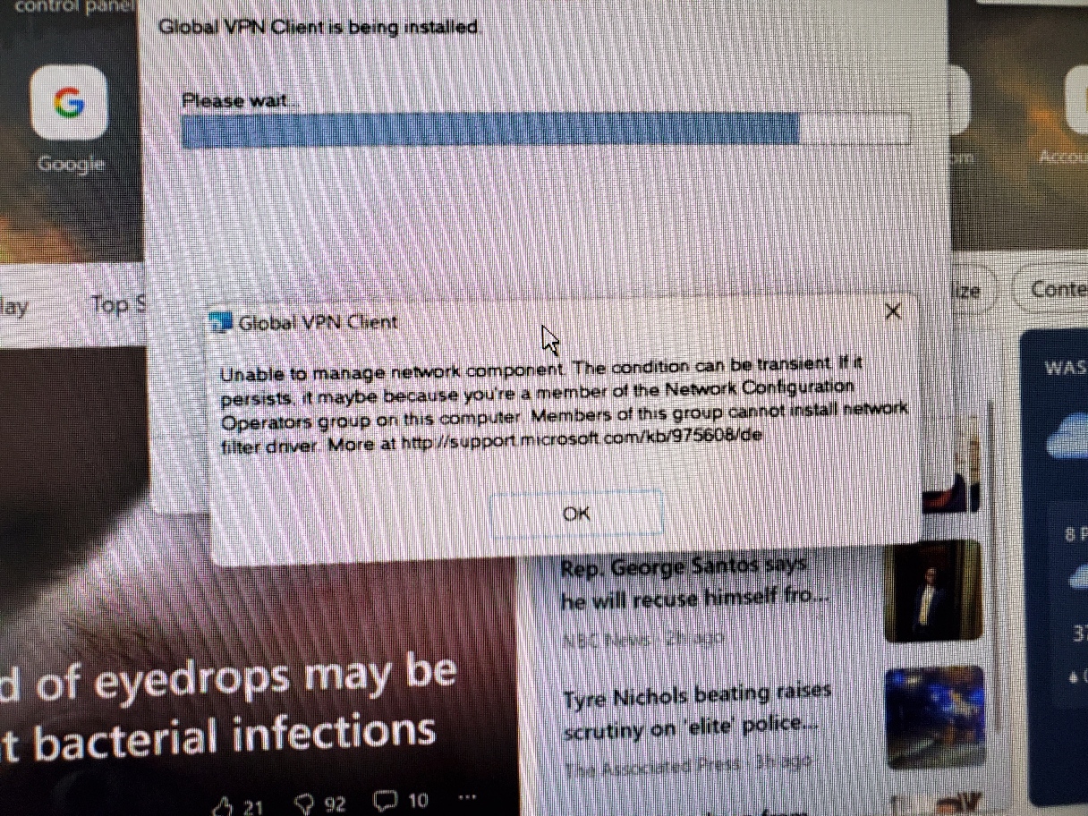 Solved: Problem install Global VPN client on Windows 11 | Experts Exchange