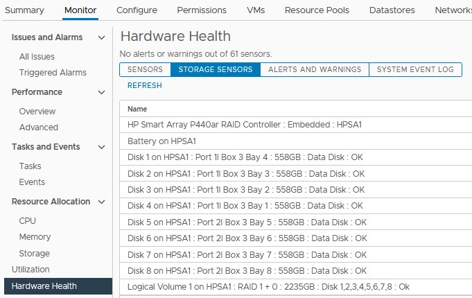 Solved: How to monitor storage health in ESXi 8.0 on ProLiant DL360 ...