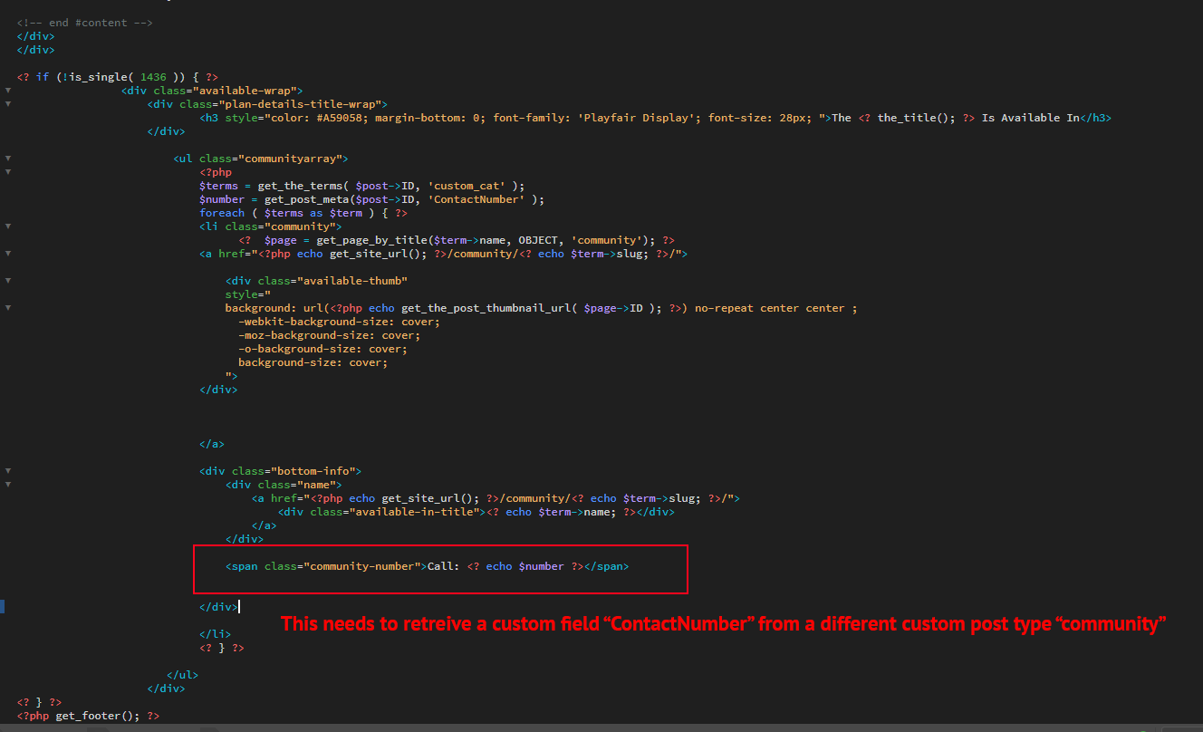 Solved How Can I Output A Custom Field Value From An Another Post Type In The Page Template