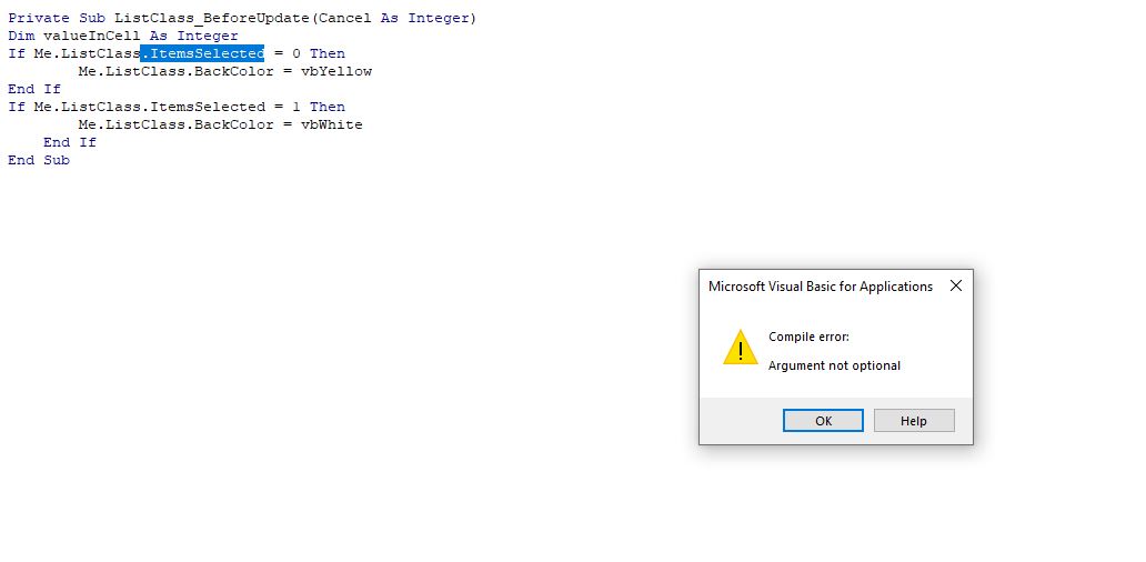 Solved: change the cell color in list box | Experts Exchange