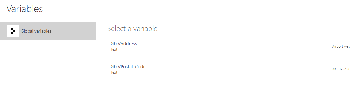 Intro to types of variables on the canvas apps | Experts Exchange