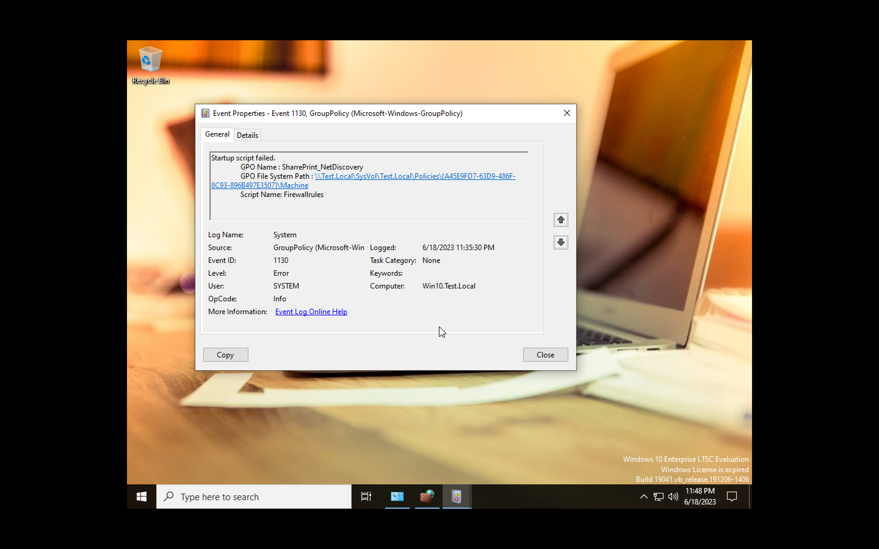 Solved: Event ID 1130 Group Policy for Start up Script | Experts Exchange