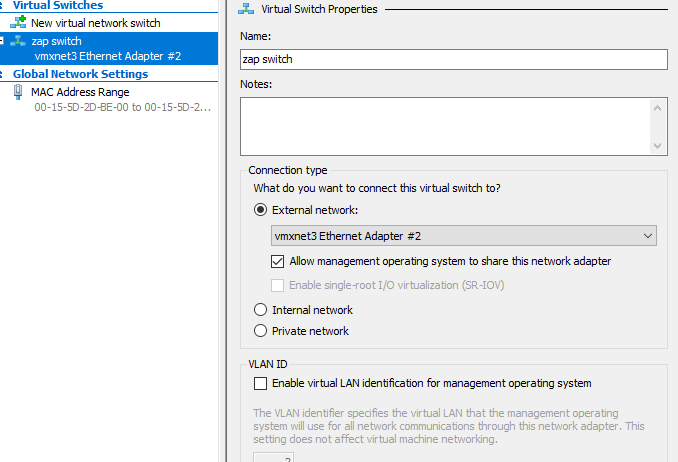 Solved: Hyper-V computer can't access the network, just the host server | Experts Exchange