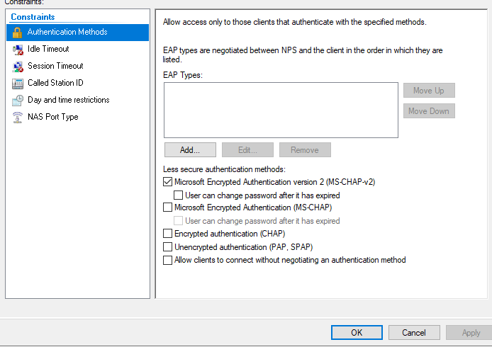 Solved: NPS cannot authenticate Fortigate Forticlients using MS-CHAPV2. | Experts Exchange