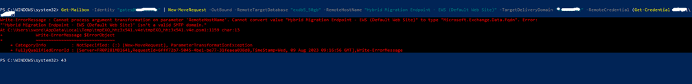 mailbox migration faild in hybird enviorment exchange 2016 CU23 | Experts Exchange